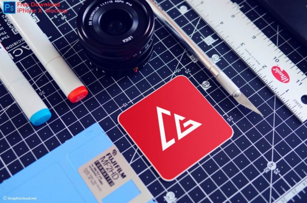 Square Sticker Mockup PSD Free - Graphic Cloud