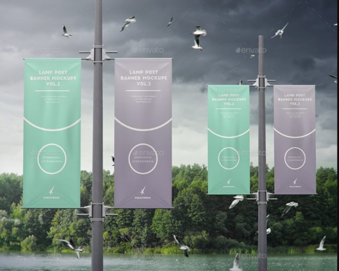 14+ Lamp Post Banner Mockup PSD Free Download - Graphic Cloud