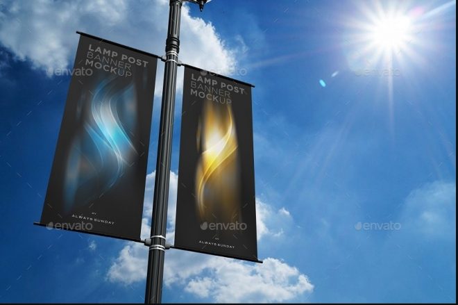 14+ Lamp Post Banner Mockup PSD Free Download - Graphic Cloud