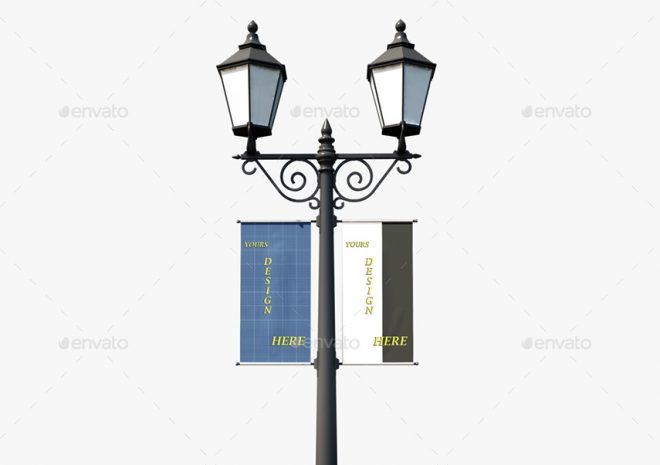 14+ Lamp Post Banner Mockup PSD Free Download - Graphic Cloud