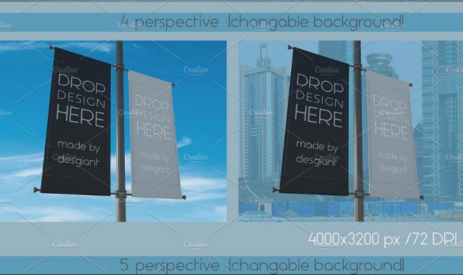 14+ Lamp Post Banner Mockup PSD Free Download - Graphic Cloud