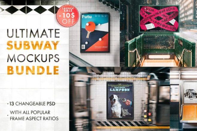 20+ Subway Poster Mockup PSD Free Download - Graphic Cloud