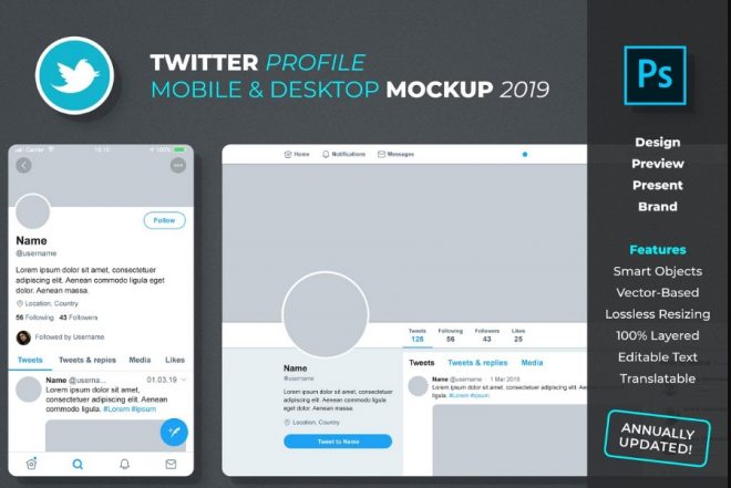 20+ Twitter Mockup PSD Free for Presentation (2022) - Graphic Cloud