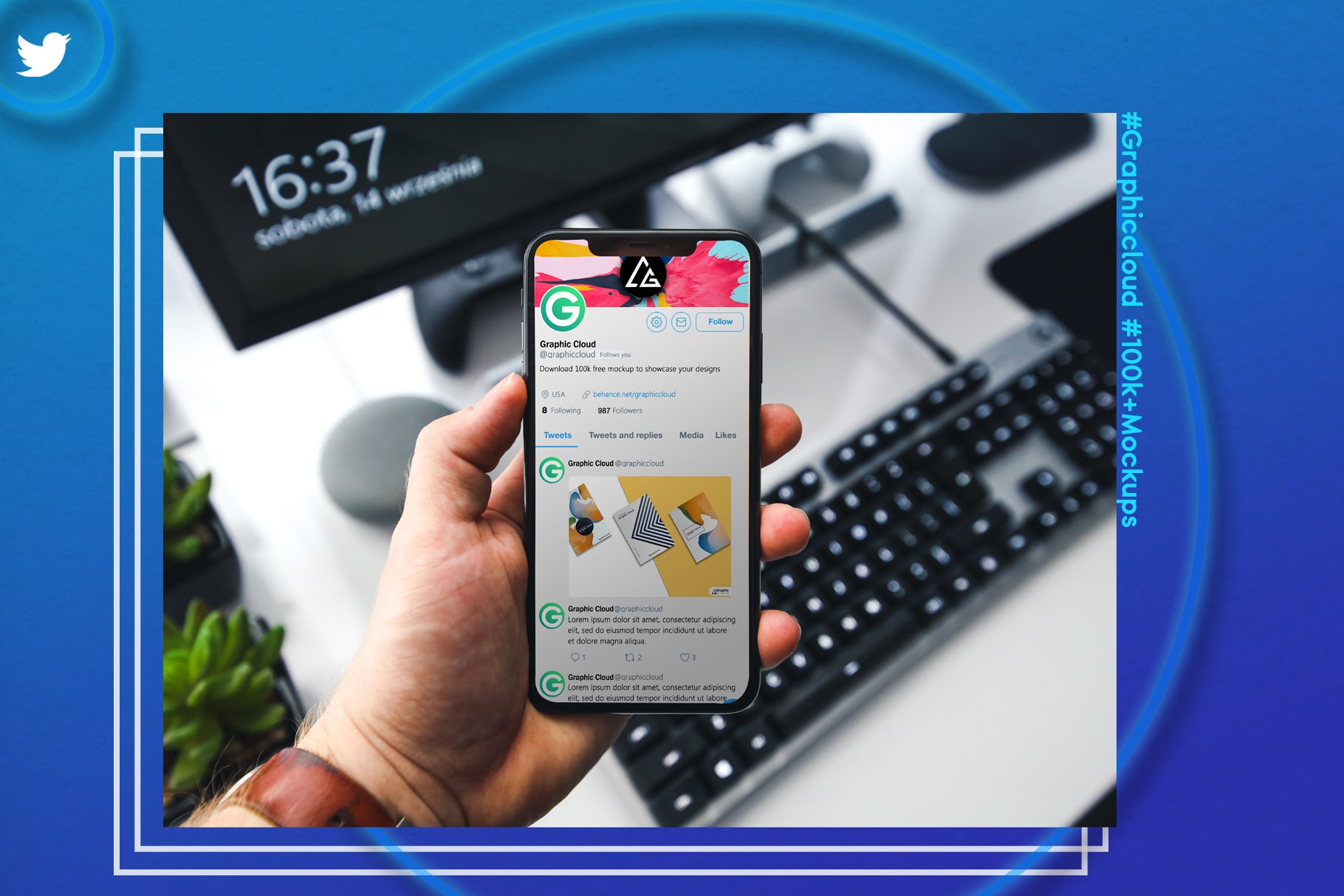 20+ Twitter Mockup PSD Free for Presentation (2022) - Graphic Cloud