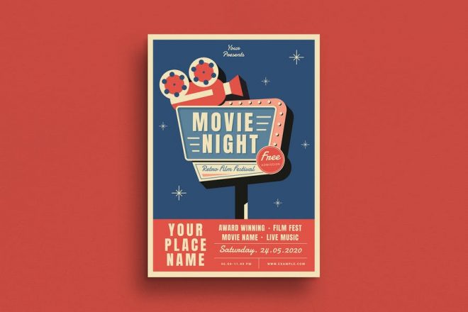 20+ Best Movie Night Flyer Template Download - Graphic Cloud