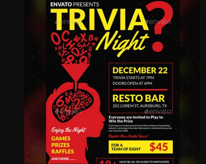 14+ Free Trivia Night Flyer Template Download - Graphic Cloud