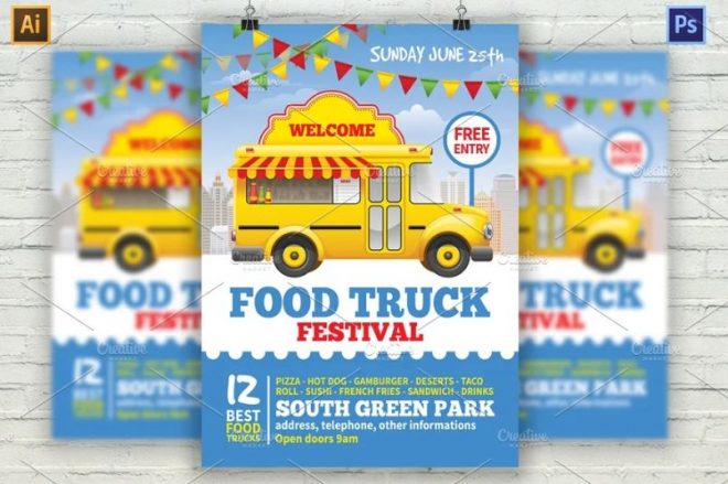 21+ Free Food Truck Flyer Templates Download - Graphic Cloud