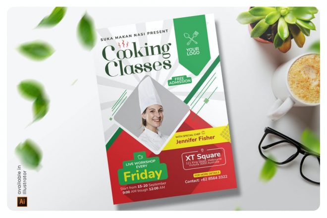 21+ Best Cooking Classes Flyer Template PSD Download - Graphic Cloud