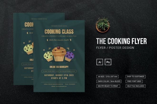 21+ Best Cooking Classes Flyer Template PSD Download - Graphic Cloud
