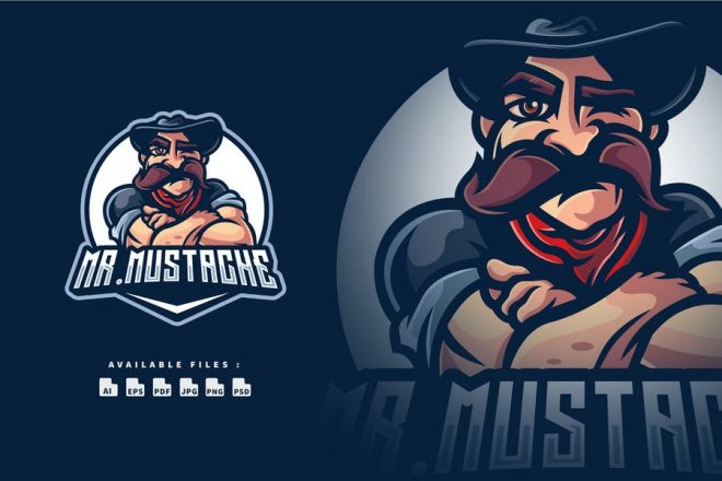 15+ Best Mustache Logo Designs Template Download - Graphic Cloud
