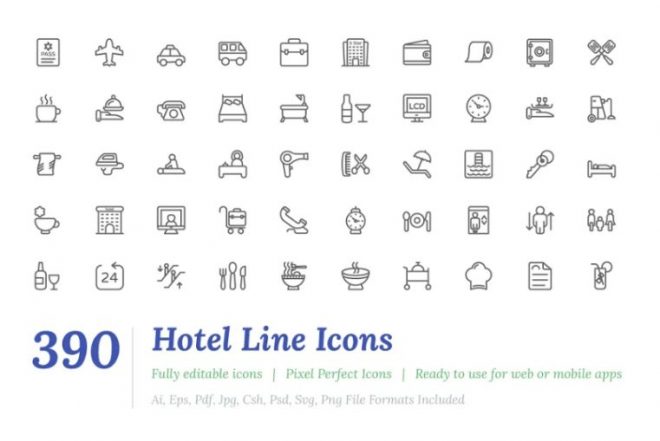 18+ FREE Hotel Icons Vector Download Ai | EPS - Graphic Cloud
