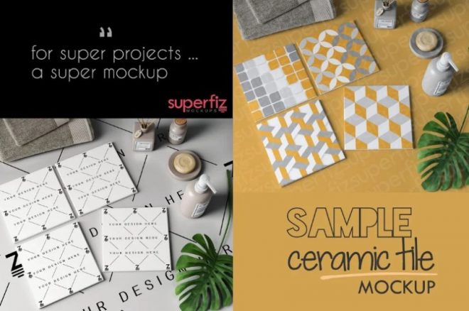 5+ Free Tile Mockup PSD Download Presentation - Graphic Cloud