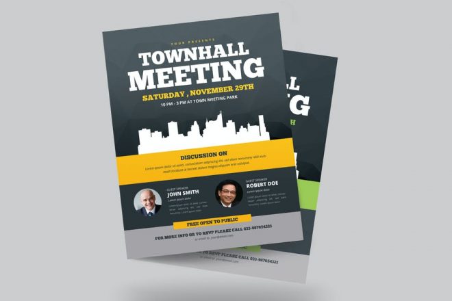 11+ Free Town Hall Meeting Flyer Template Download - Graphic Cloud
