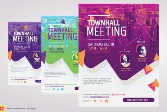 11+ Free Town Hall Meeting Flyer Template Download - Graphic Cloud