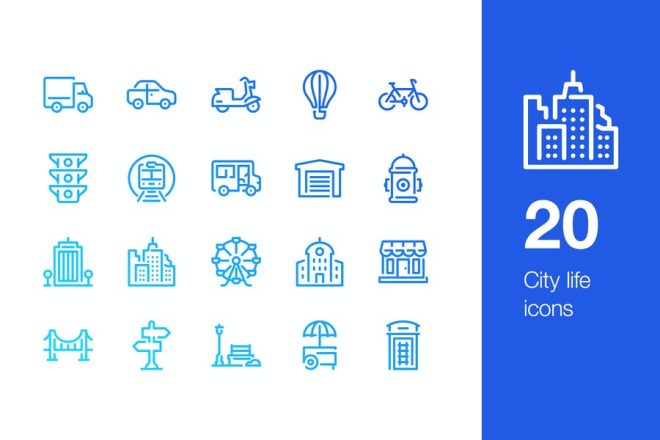21+ FREE City Icons Vector Illustration Download - Graphic Cloud
