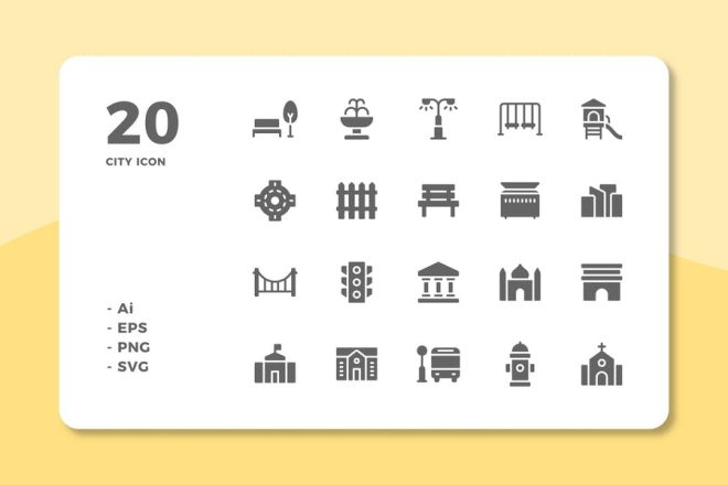 21+ FREE City Icons Vector Illustration Download - Graphic Cloud
