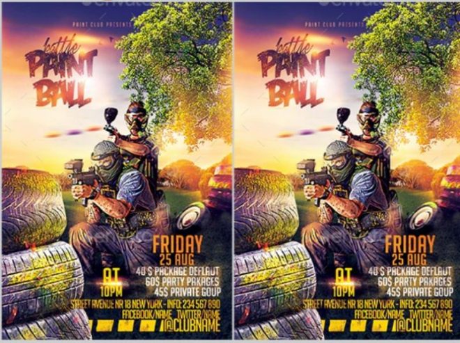15+ Creative Paintball Battle Flyer Templates Download - Graphic Cloud