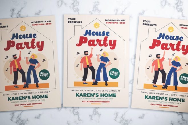11+ Best House Party Flyer Templates Download - Graphic Cloud