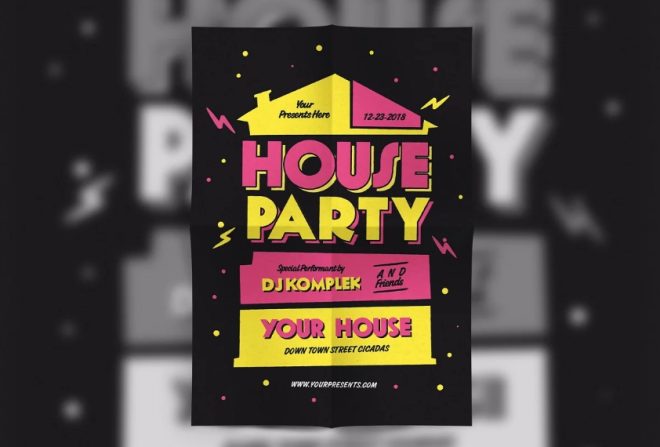 11+ Best House Party Flyer Templates Download - Graphic Cloud