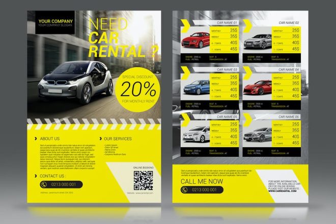 15+ FREE Car Rental Flyer Template PSD Download - Graphic Cloud