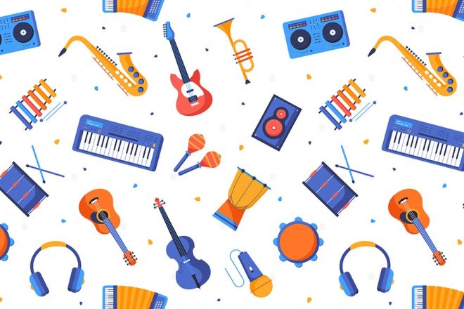 15+ Music Instrument Patterns Vector Design Download - Graphic Cloud