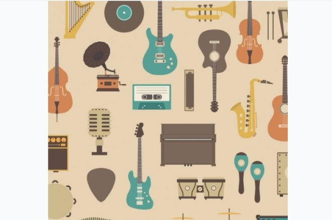 15+ Music Instrument Patterns Vector Design Download - Graphic Cloud