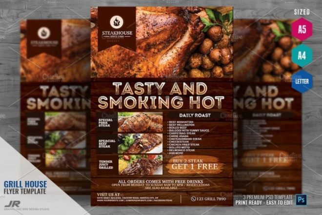 15+ FREE Barbecue Restaurant Flyer Template Download - Graphic Cloud