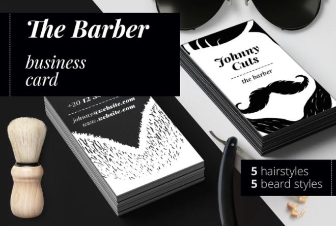 15+ FREE Barbershop Business Card Template Ai PSD - Graphic Cloud