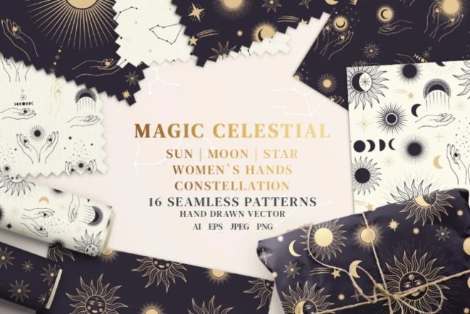 15+ FREE Celestial Patterns Design Vector Download - Graphic Cloud