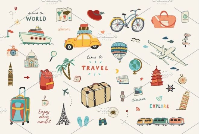 15+ FREE Travel Patterns Design Vector Download - Graphic Cloud