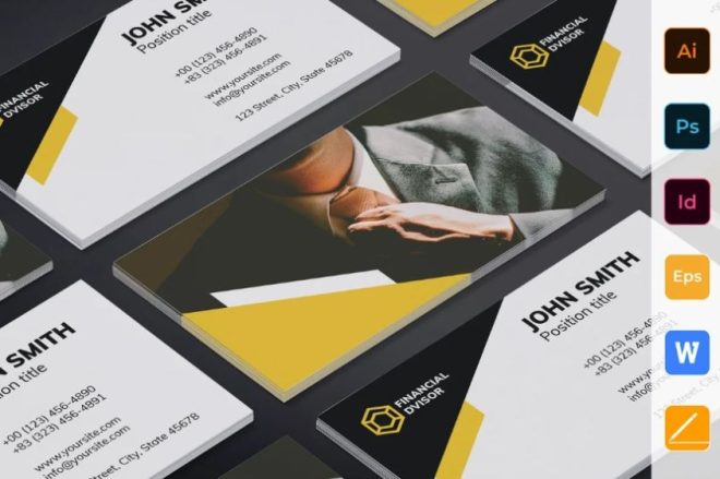 15+ Financial Advisor Business Card Templates PSD - Graphic Cloud