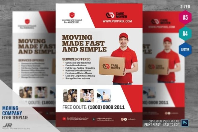15+ FREE Moving Company Flyer Template PSD - Graphic Cloud
