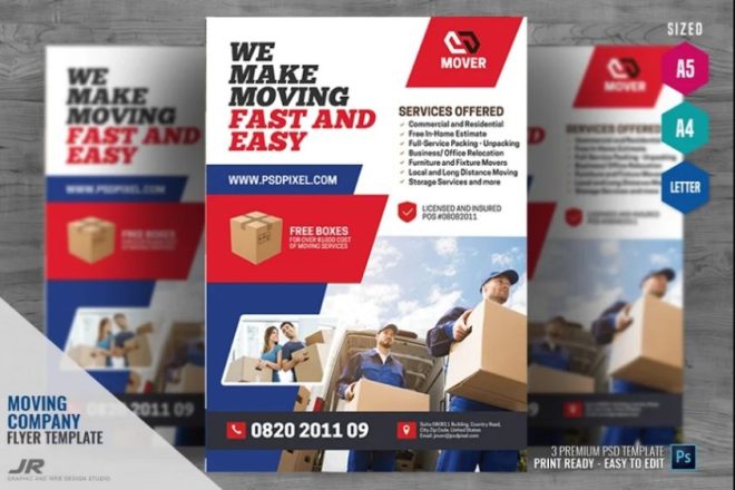15+ FREE Moving Company Flyer Template PSD - Graphic Cloud