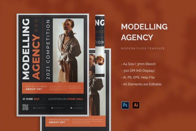 15+ Model Agency Flyer Template Free Download - Graphic Cloud