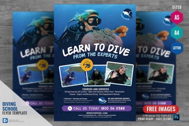 15+ FREE Scuba Diving Classes Flyer PSD Download - Graphic Cloud