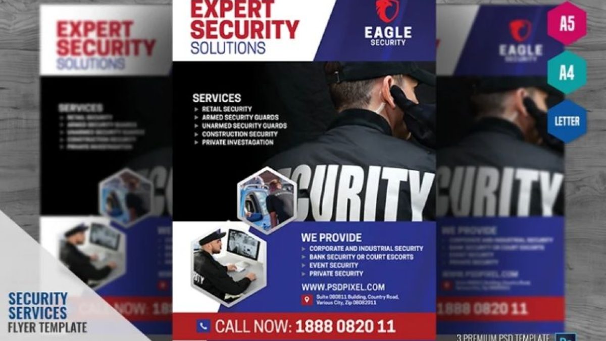 Instant Download Ms Word and Photoshop Template Security Services Flyer ...