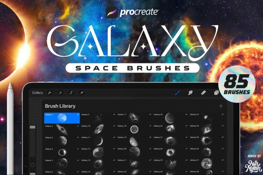 15+ Space Brushes ABR Procreate FREE Download - Graphic Cloud