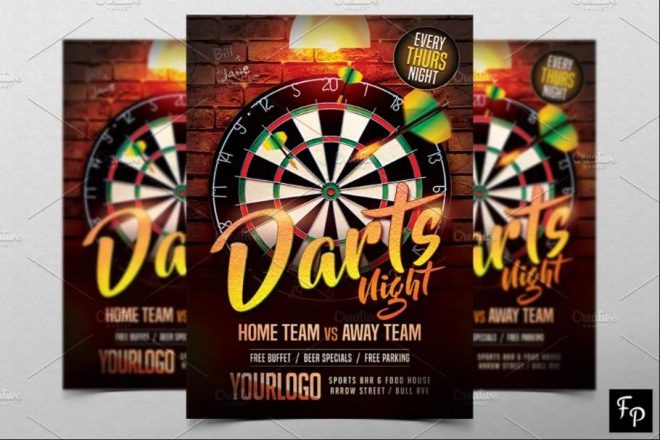 15+ Darts Night Flyer Template PSD FREE Download - Graphic Cloud