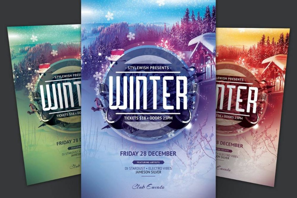 15+ Winter Camp Flyer Template FREE Download - Graphic Cloud