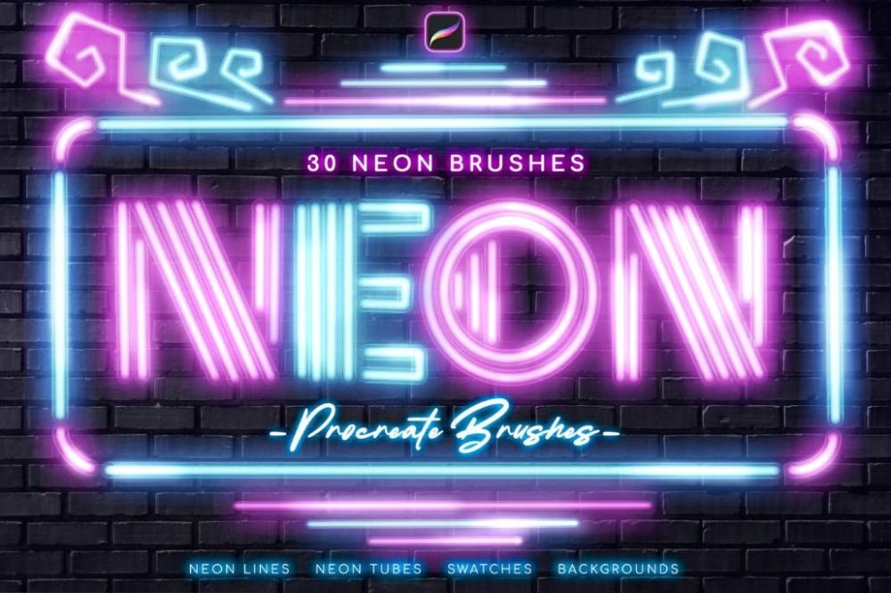 15+ Neon Brushes ABR Photoshop Procreate Download - Graphic Cloud