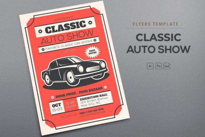 15+ Classic Car Show Flyer Template Free Download - Graphic Cloud