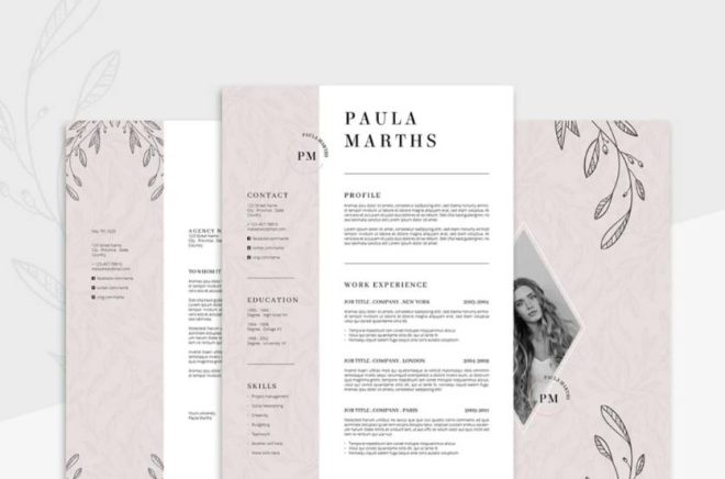 15+ Floral Resume Template PSD Ai Download - Graphic Cloud
