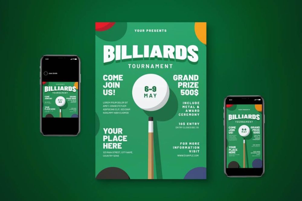 15+ Billiards Flyer Template PSD FREE Download - Graphic Cloud