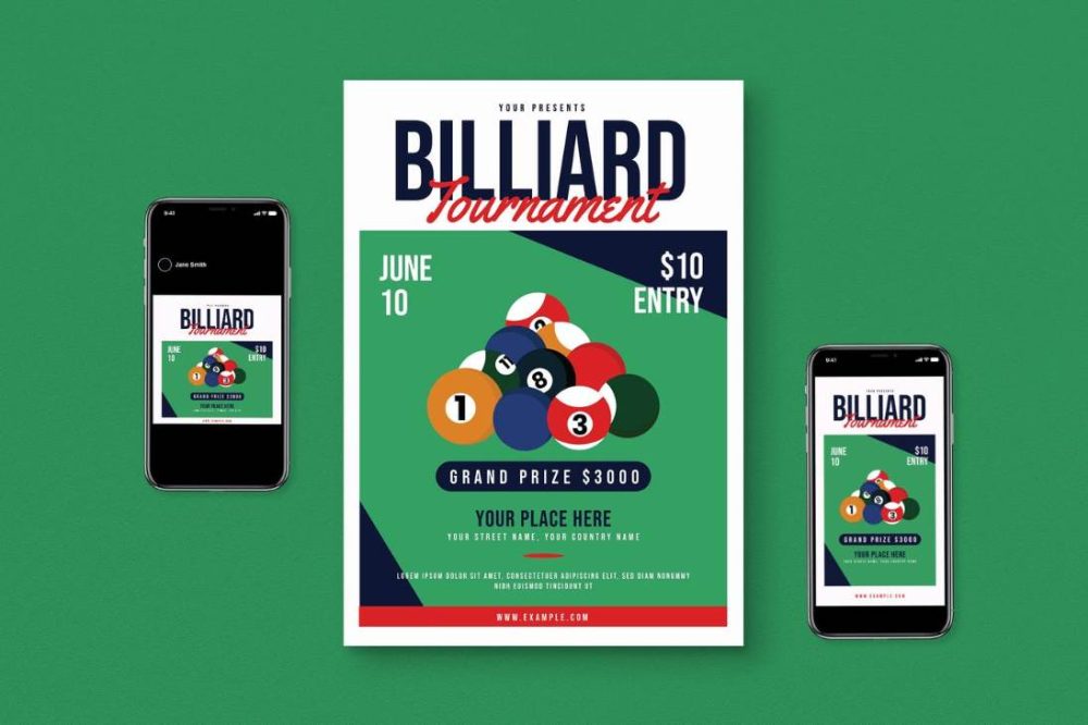 15+ Billiards Flyer Template PSD FREE Download - Graphic Cloud