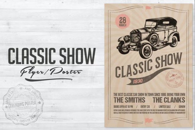 15+ Classic Car Show Flyer Template Free Download - Graphic Cloud
