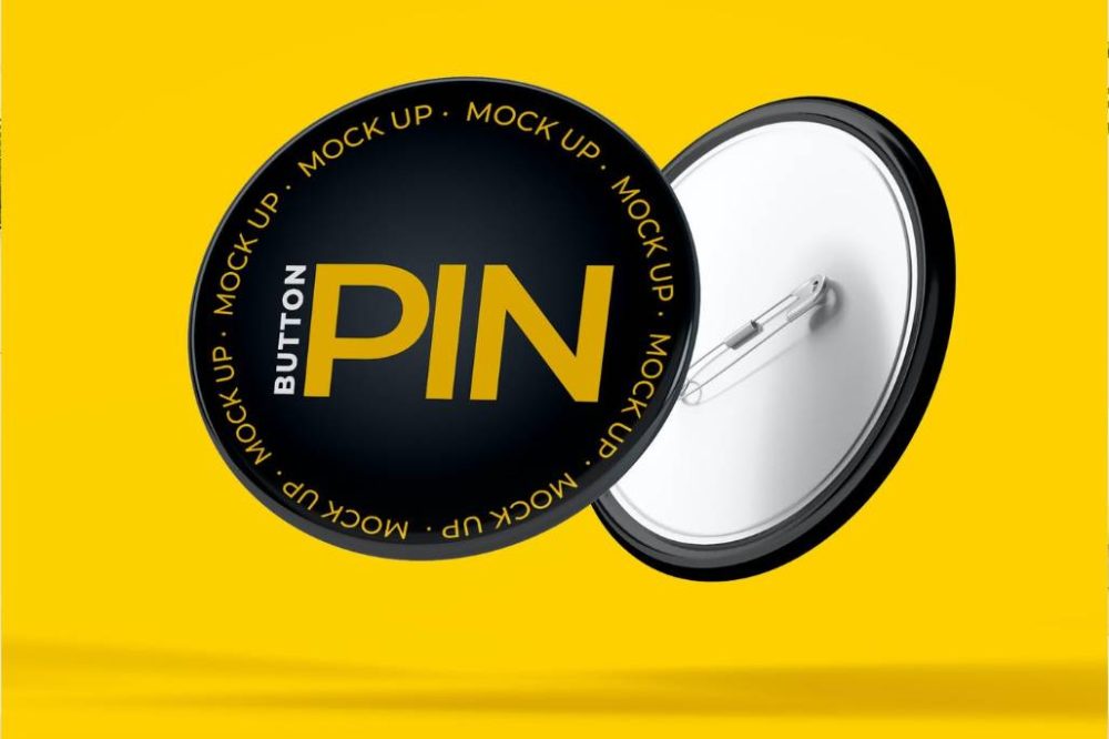 15+ Free Pin Button Mockup PSD Download - Graphic Cloud