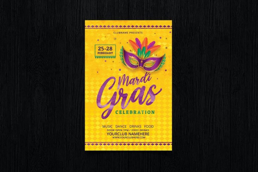 15+ Mardi Gras Flyer Template PSD Ai Download Free - Graphic Cloud