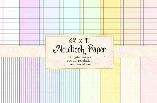 15+ Notebook Paper Textures PNG JPG Download - Graphic Cloud