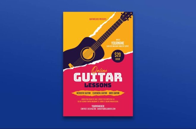 15+ Guitar Lessons Flyer Template PSD Ai Download - Graphic Cloud