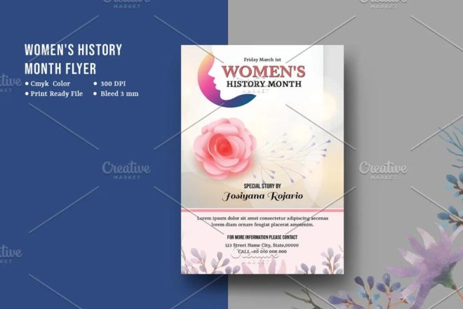 15+ Women's History Month Flyer Template Ai PSD - Graphic Cloud
